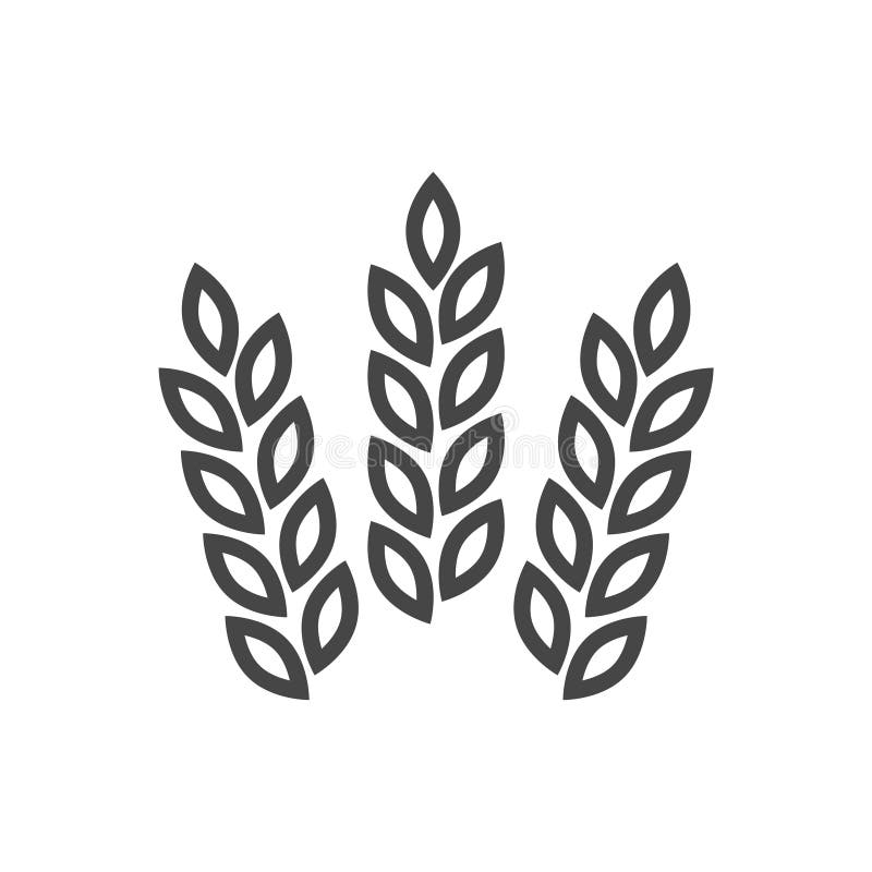 Wheat ears or rice icon stock vector. Illustration of harvest - 121973377