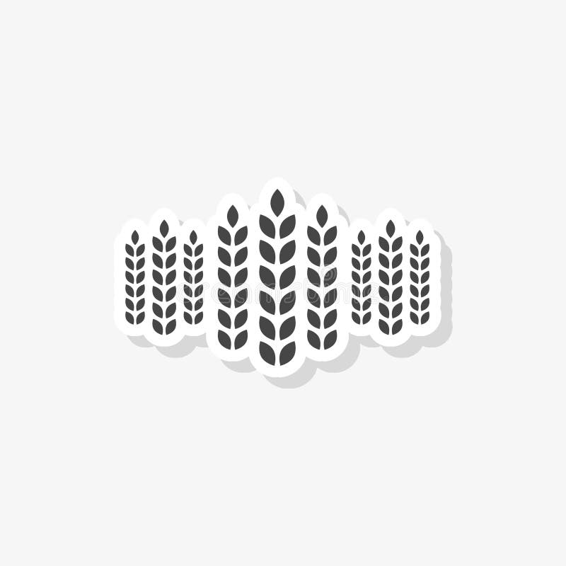 Wheat Ears Sticker, Simple Icon Stock Illustration - Illustration of ...