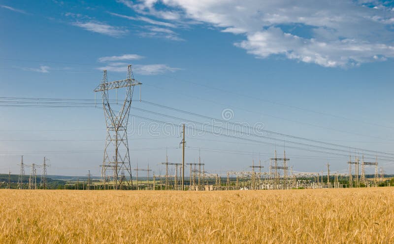 Wheat and electricity stock image. Image of industry - 16458429