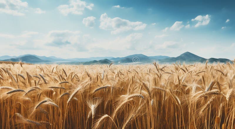Wheat Field Border Design. Generative Ai Stock Illustration ...