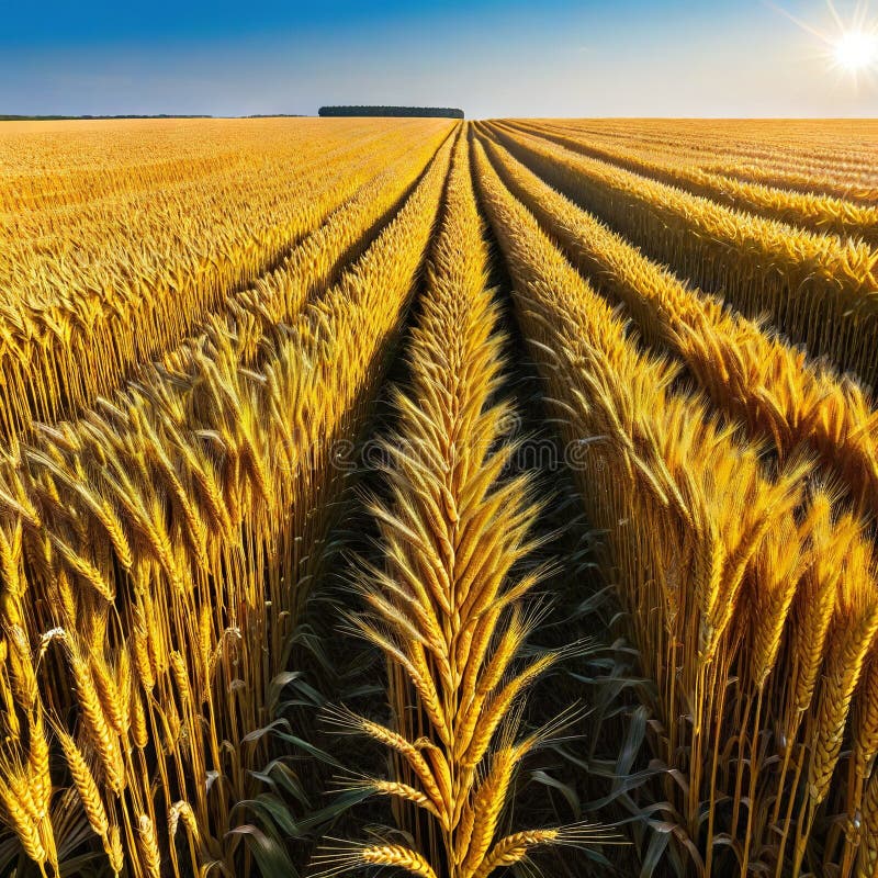 A wheat field border stock illustration. Illustration of crop - 295467595