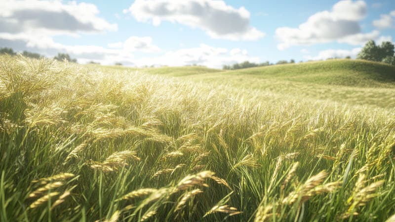 Wheat Field Breeze, Realistic, Cinematic Light, Sharp Focus. Stock ...