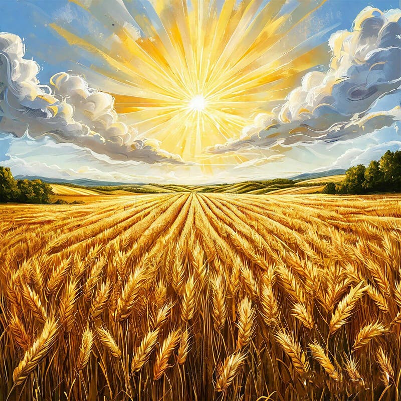 Wheat field stock illustration. Illustration of plant - 351655096