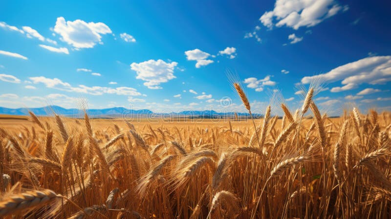 Wheat Field, Ears of Golden Wheat, Harvest Concept Stock Illustration ...