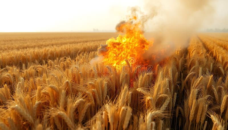 Wheat Field Fire, Crop Burning and Agricultural Risk Generative AI ...
