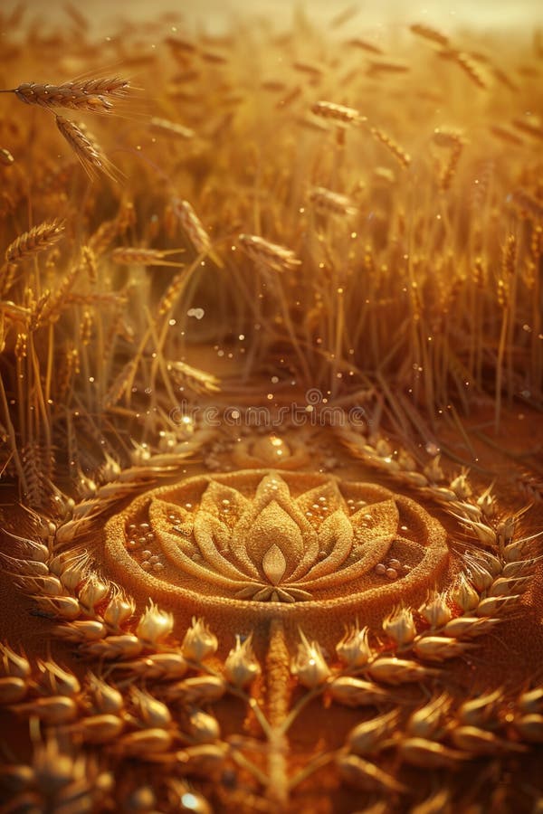 Wheat field with flower stock photo. Image of outdoors - 376261988