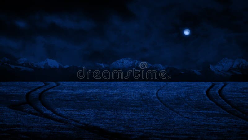 Wheat Field and Mountains in the Moonlight Stock Footage - Video of ...
