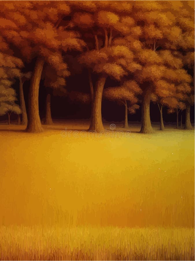 Wheat Field Summer Rural Landscape. Drawn Vector Illustration ...