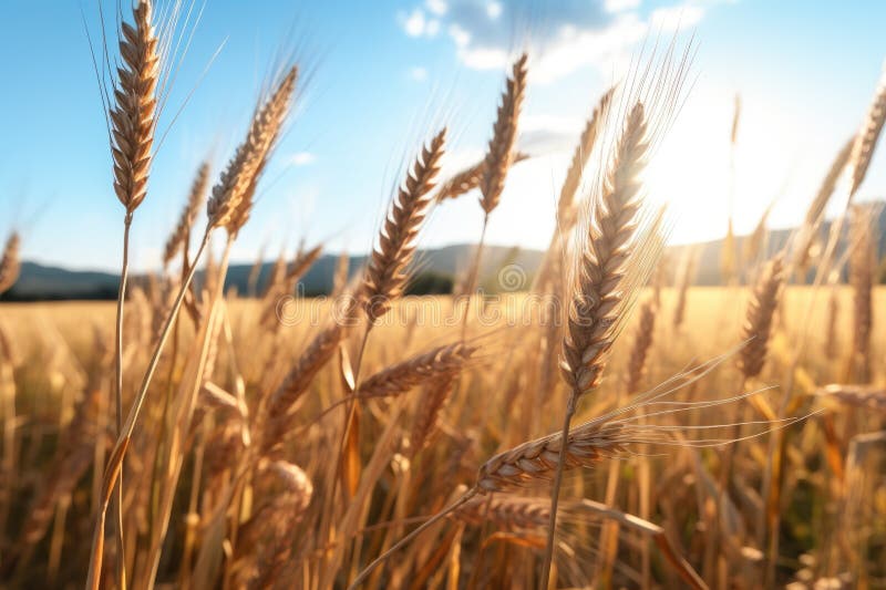 Wheat Field in the Sunlight, with a Soft Focus on Individual Grains ...
