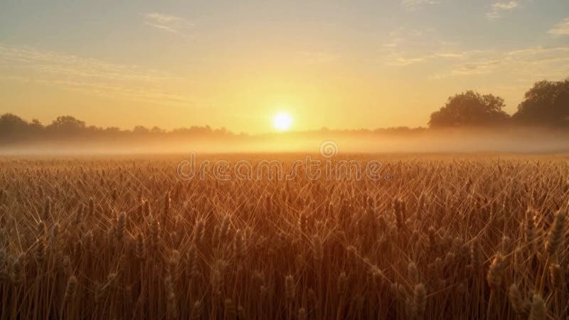 Wheat field at sunset stock video. Video of light, nature - 359225759