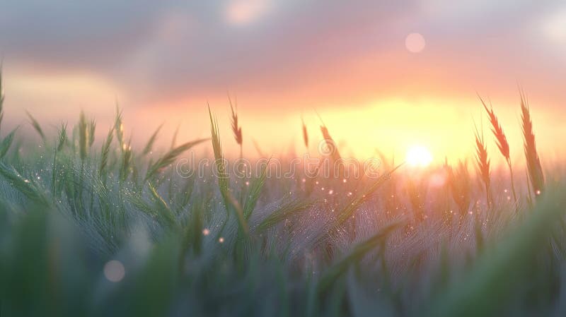 Wheat Field Sunset, Realistic, Cinematic Light, Sharp Focus. Stock ...