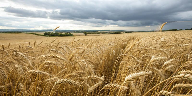 Wheat Fields Waving in the Wind Stock Illustration - Illustration of view, landscapeview: 366648626
