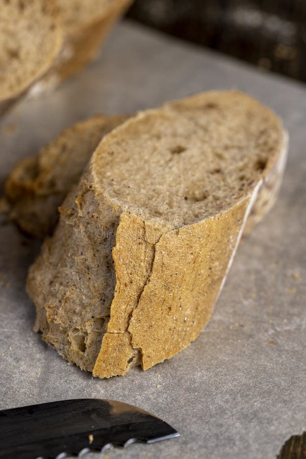 Wheat Flour Bread in Close Up Stock Image - Image of freshness ...