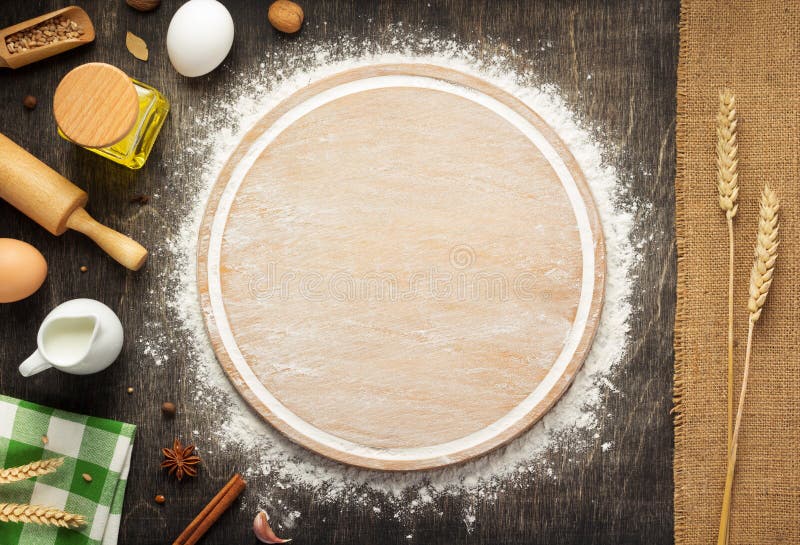 Wheat Flour and Cutting Board Stock Image - Image of food, ears: 152547625
