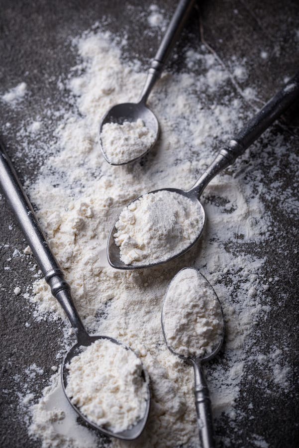 Wheat Flour on Dark. Baking Background Stock Image - Image of cooking ...