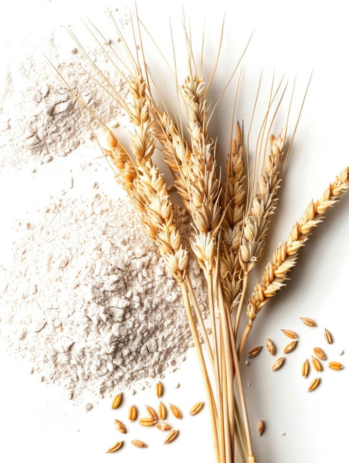 Wheat Flour and Grains Close-Up Stock Image - Image of generated, rural ...