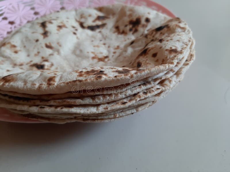 Wheat Flour Loaves Round.Indian Wheat Flour Bread Stock Image - Image ...
