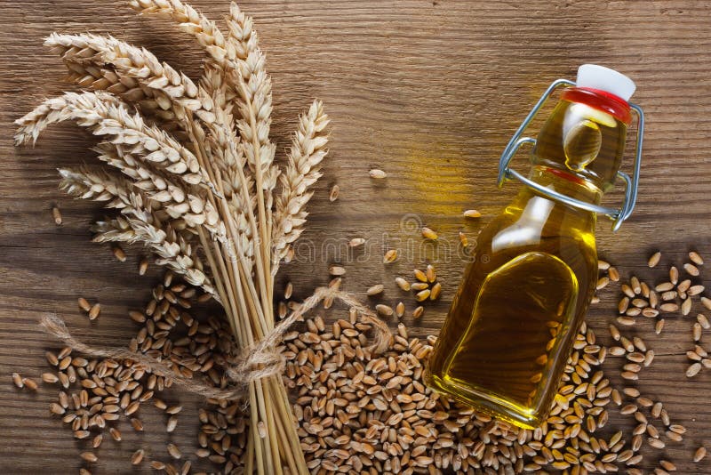 Natural wheat germ oil stock image. Image of nature, ingredient - 26961239