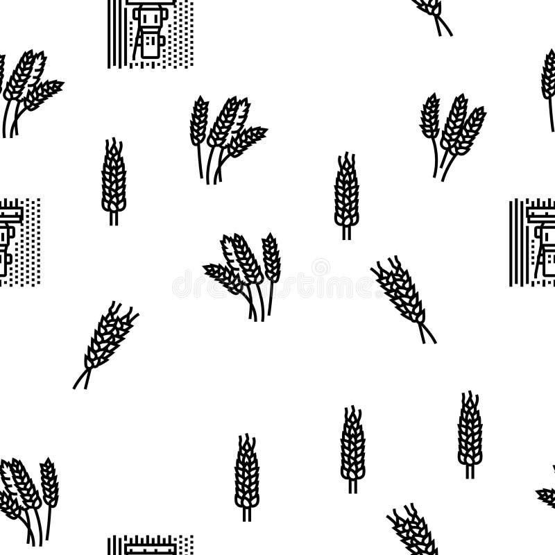 Wheat Grain Bread Harvest Vector Seamless Pattern Stock Vector ...