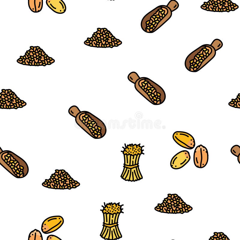 Wheat Grain Bread Harvest Vector Seamless Pattern Stock Vector ...