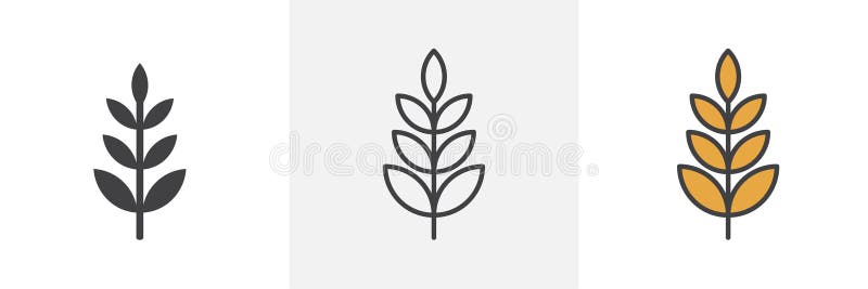 Wheat grain icon vector stock illustration. Illustration of spikelet ...