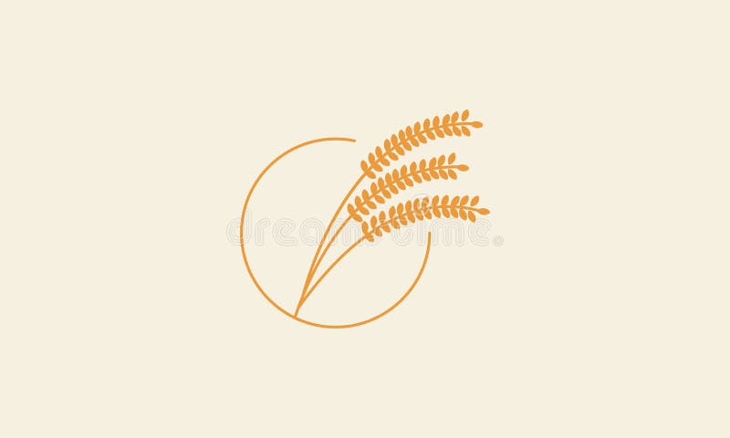 Wheat Grain Leaf Line Circle Logo Design Vector Icon Symbol ...