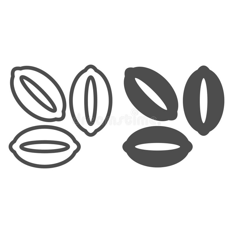 Wheat Grain Line and Solid Icon, Wheat Production Concept. Vector ...