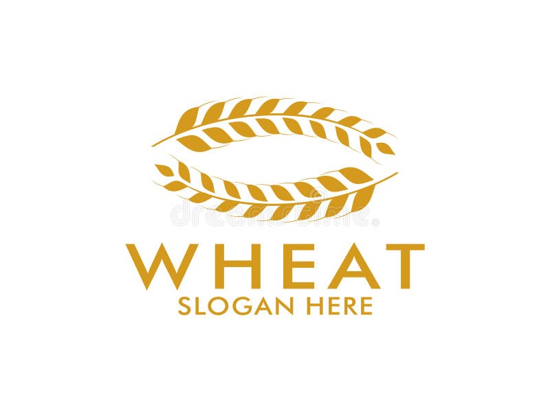 A Simple Logo of Bread and Wheat in Minimalistic Style and Brown Color ...