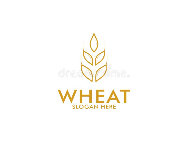 A Simple Logo of Bread and Wheat in Minimalistic Style and Brown Color ...