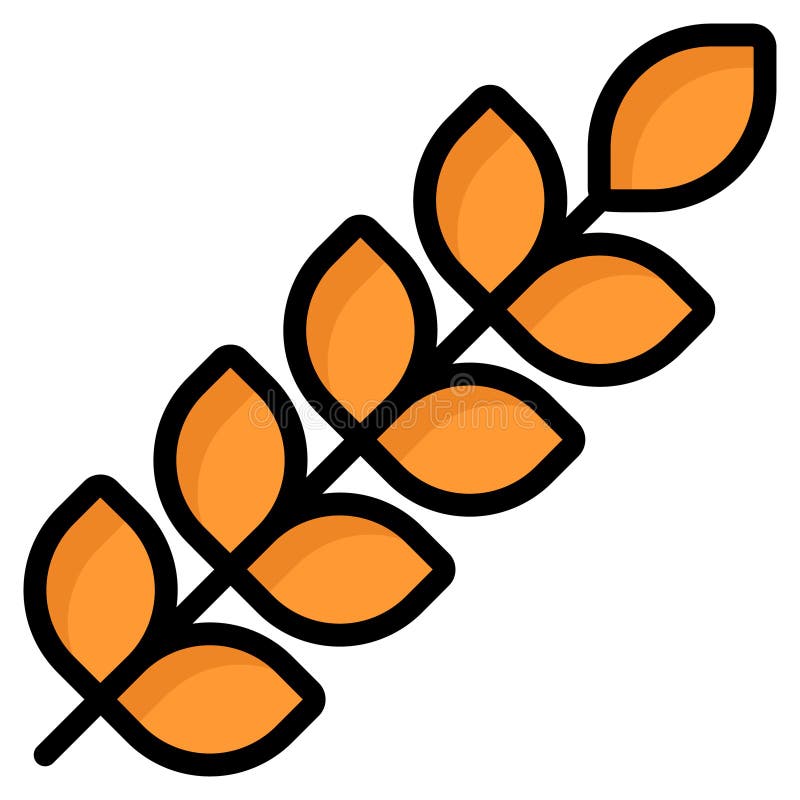 Wheat Grain Vector Outline Colored Icon. Modern Colored Outline Symbols ...