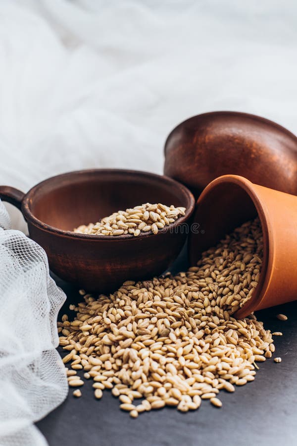 Wheat in a clay pot stock photo. Image of black, crockery - 178454334