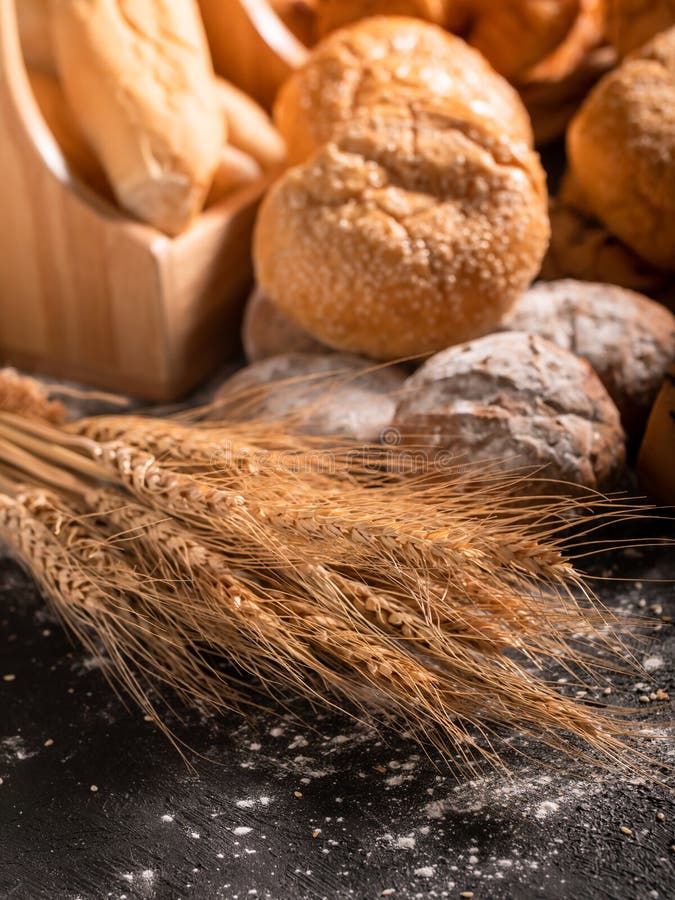 Group of Bread and Grain Products Stock Photo - Image of shot, studio ...