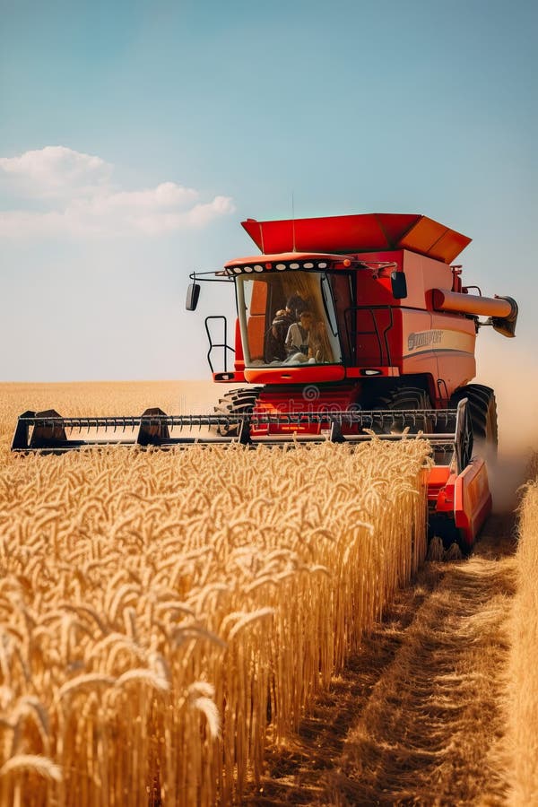 Wheat Harvester Machine Wheat Harvester Machine. Stock Illustration ...