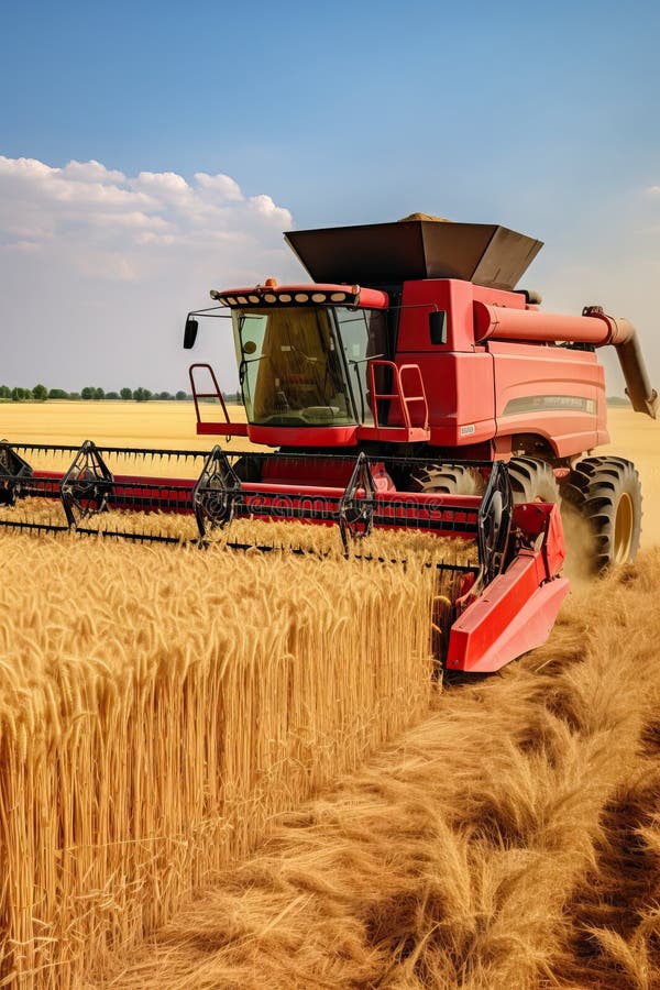 Wheat Harvester Machine Wheat Harvester Machine. Stock Illustration ...