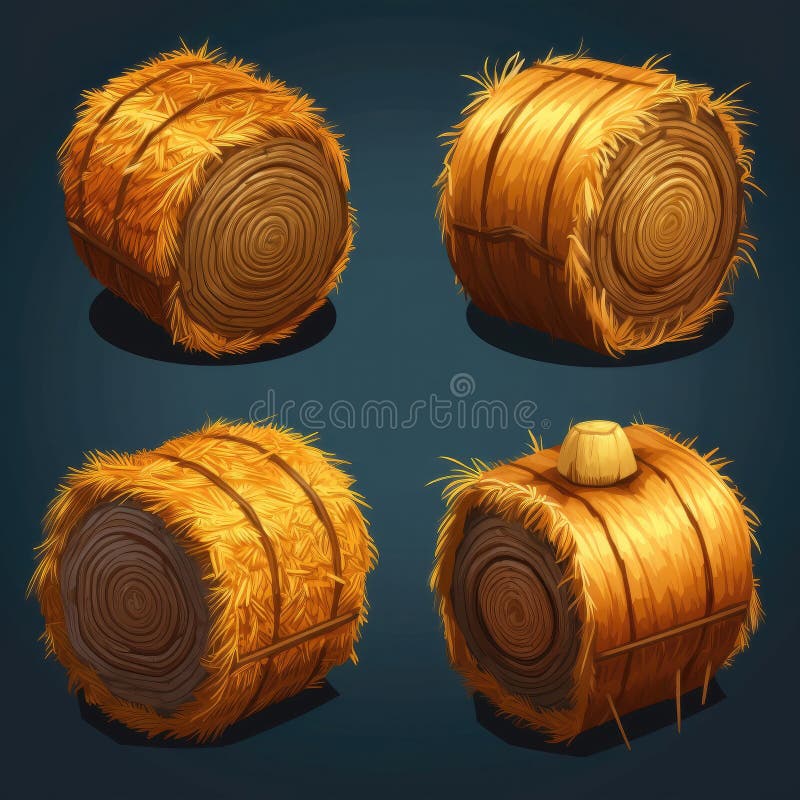 Hay, Bale Illustration, Drawing, Engraving, Ink, Line Art, Vector Stock ...