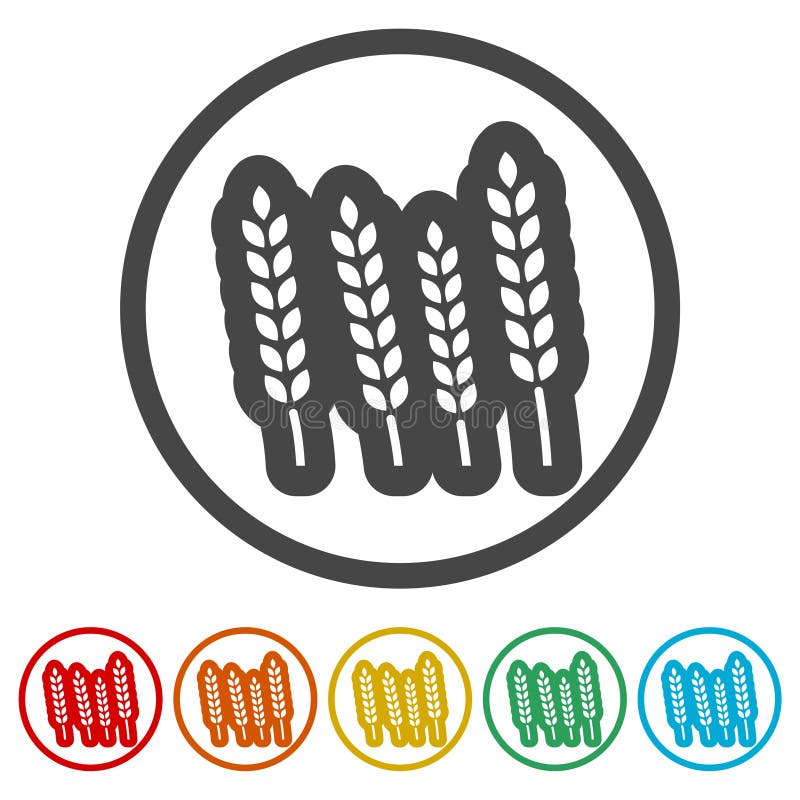 Wheat Icon, Wheat Ears Icon, 6 Colors Included Stock Vector ...