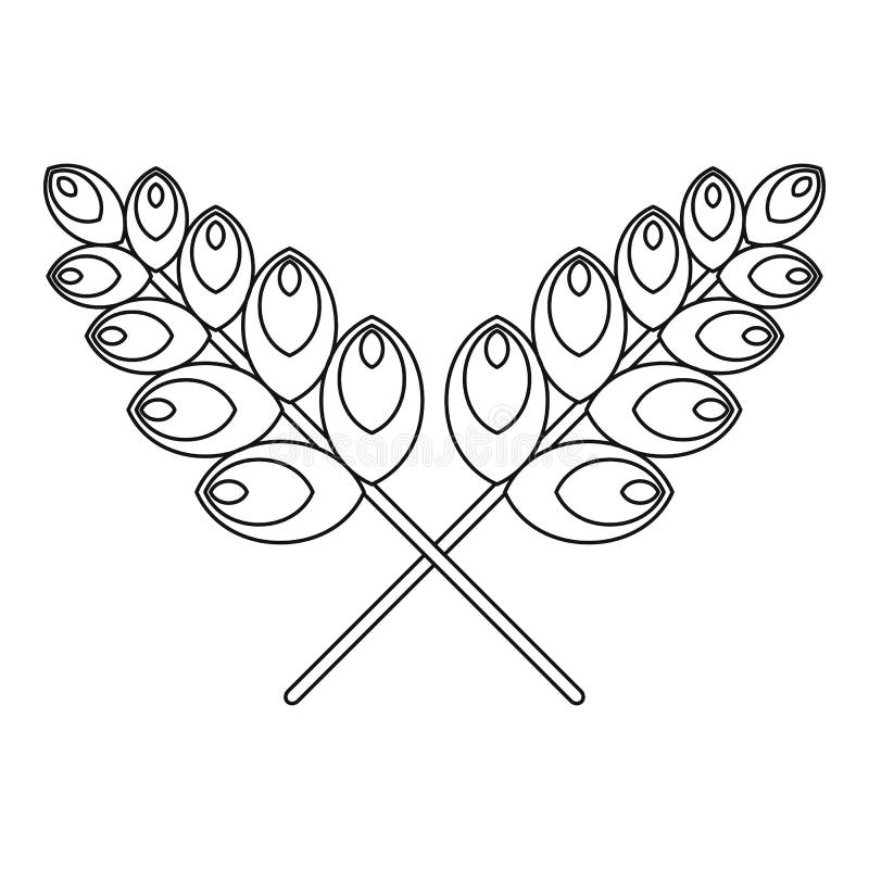 Wheat icon, outline style. stock vector. Illustration of bread - 106970170