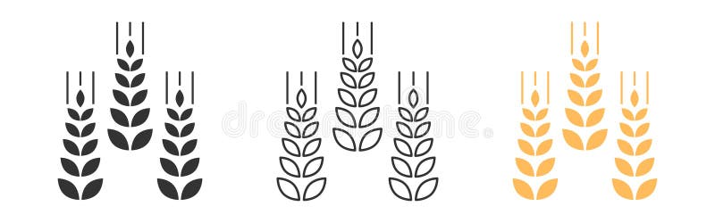 Wheat Icon Set. Wheat Symbol. Agriculture Wheat Sign. Vector ...