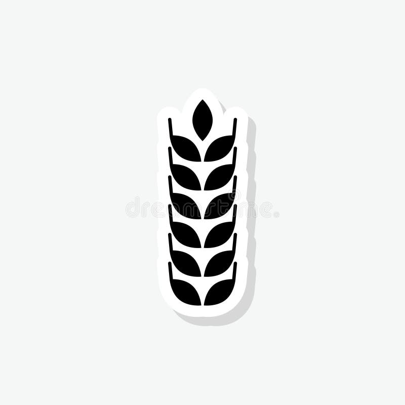 Wheat Icon Sticker Sign for Mobile Concept and Web Design Stock Vector ...