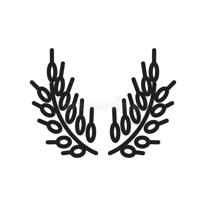 Wheat Icon Vector Isolated on White Background, Wheat Sign , Linear ...