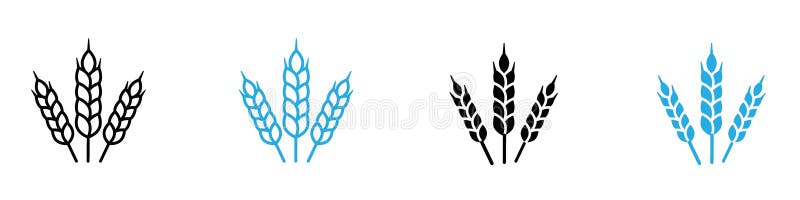 Wheat Icon Vector Set Collection for Web Stock Vector - Illustration of ...