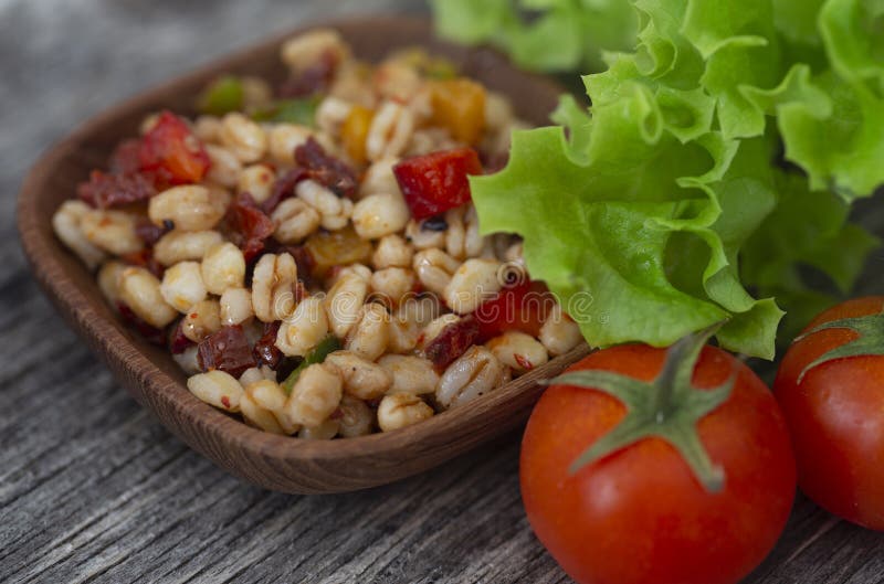 Wheat kernel salad stock photo. Image of fresh, lettuce - 216018468