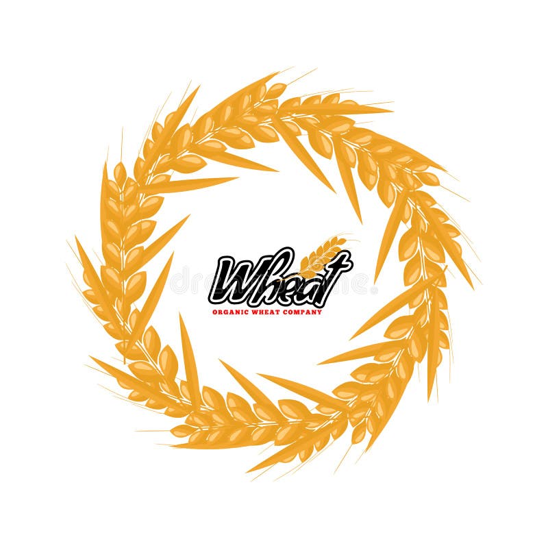 Wheat Logo Design with Circle or Round Shape Geometrical Style. Flat ...