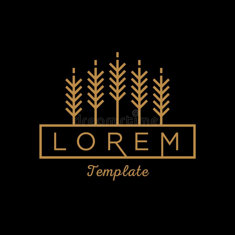 Wheat Minimal Sign Vector Design Stock Vector - Illustration of symbol ...