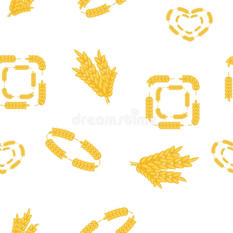 Wheat Pattern, Cartoon Style Stock Vector - Illustration of food ...