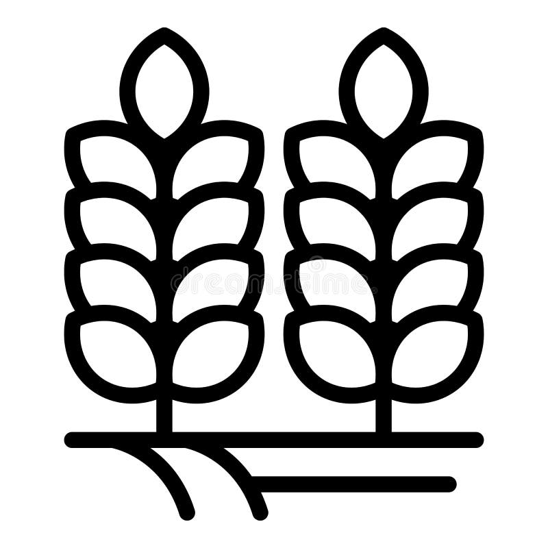 Wheat Plant Icon Outline Vector. Hops Plant Stock Vector - Illustration ...