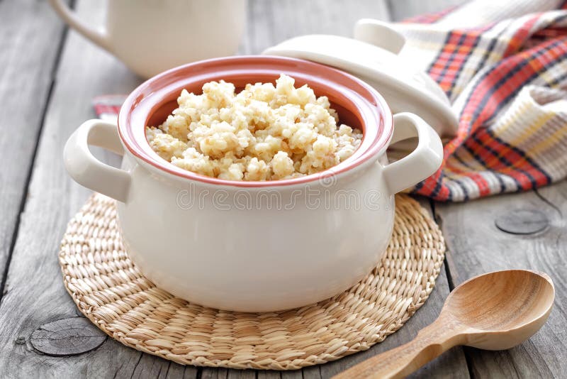 Wheat porridge stock photo. Image of grain, dieting, bowl - 32414054