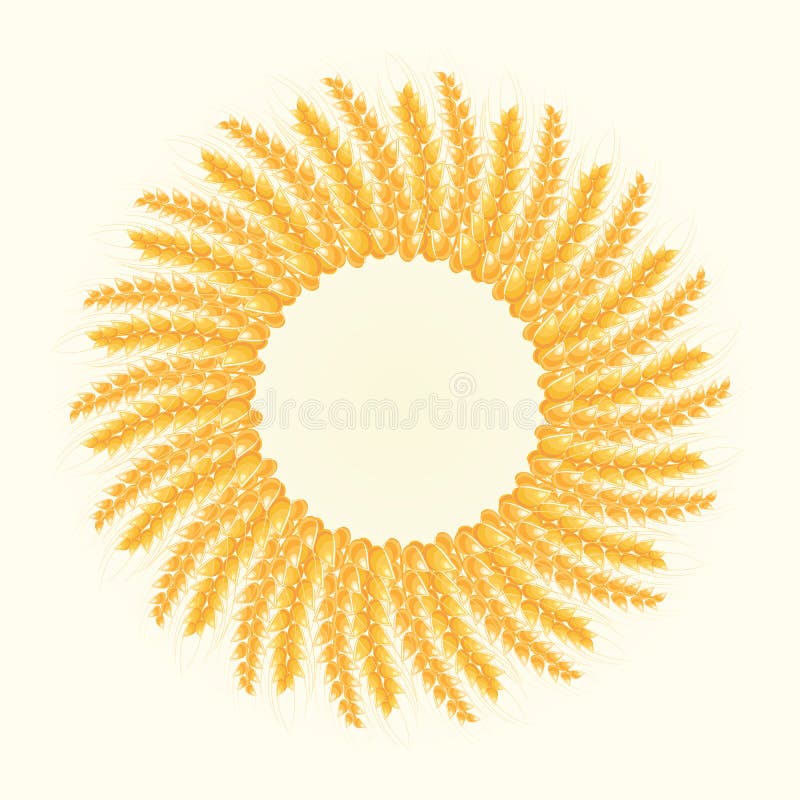 Wheat Round Frame stock illustration. Illustration of goods - 25463087
