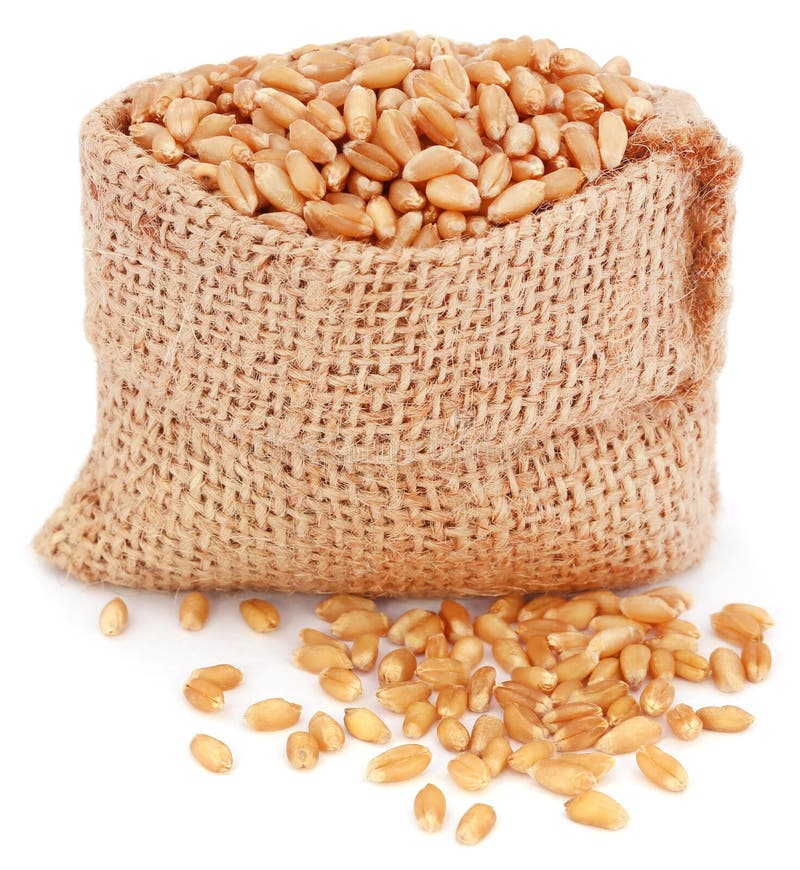 Wheat in a sack bag stock image. Image of wheat, macro - 52686483
