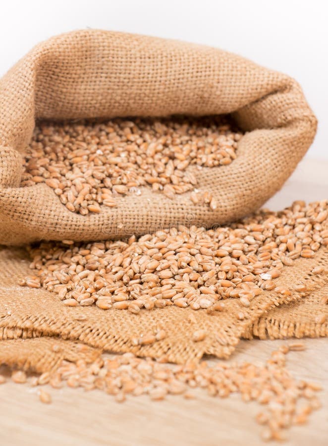 Wheat in a sack stock image. Image of food, grain, group - 53103401